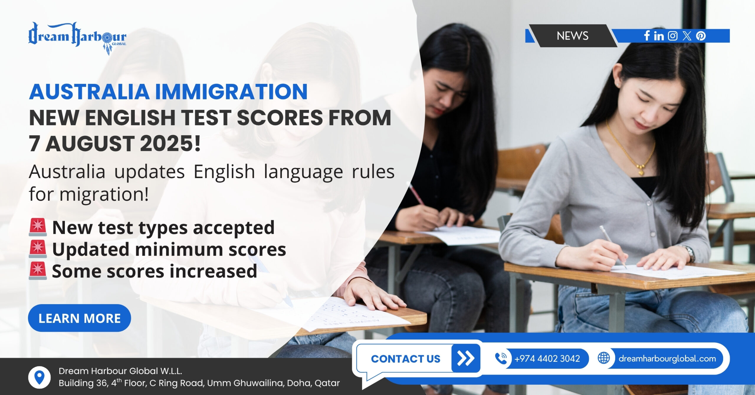 New English Test Scores for Australia Migration – Aug 2025